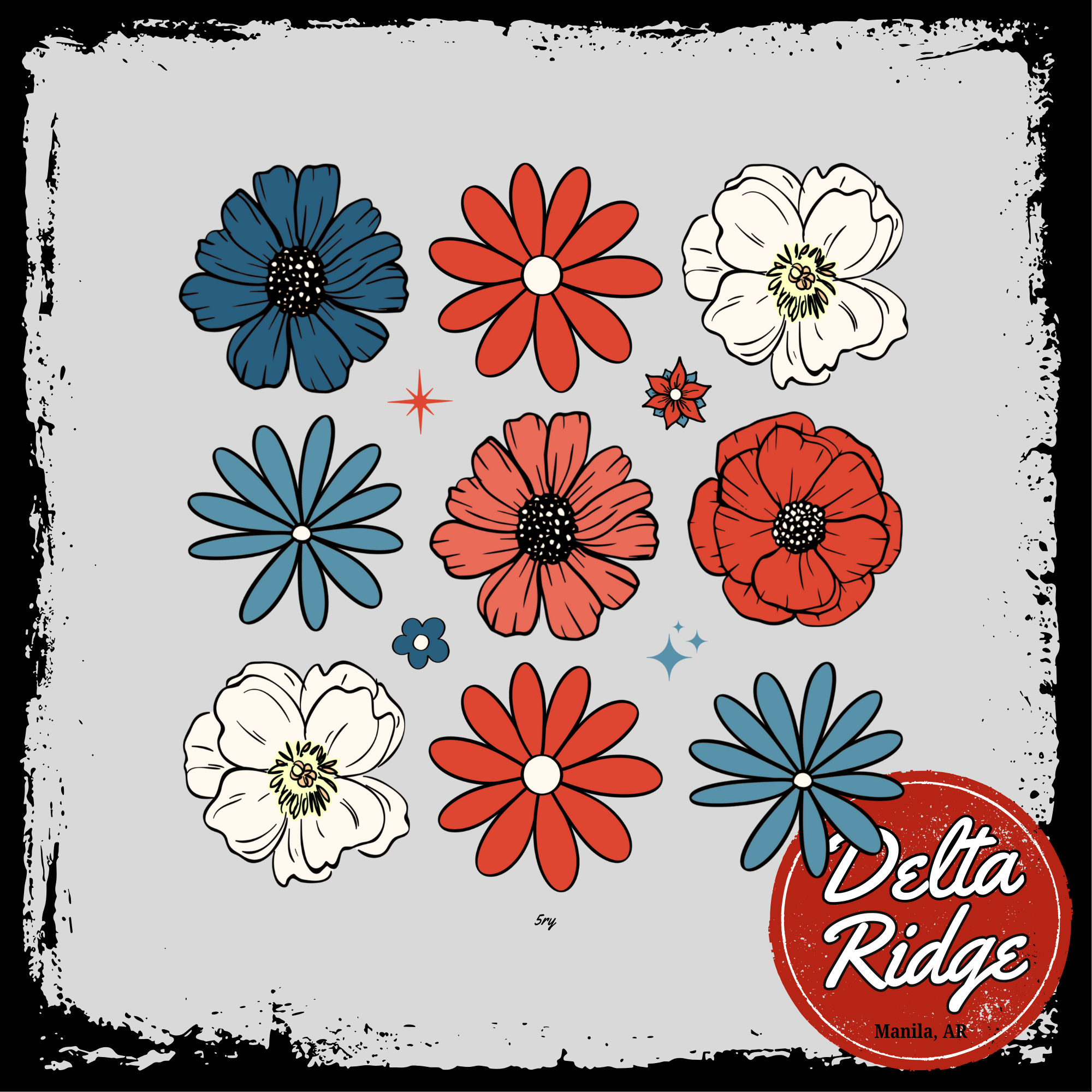 Red White Blue Flowers – Delta Ridge Designs